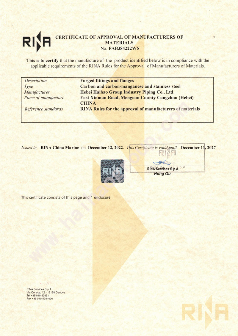 Haihao Group approved quality certifications | China Hebei Haihao ...